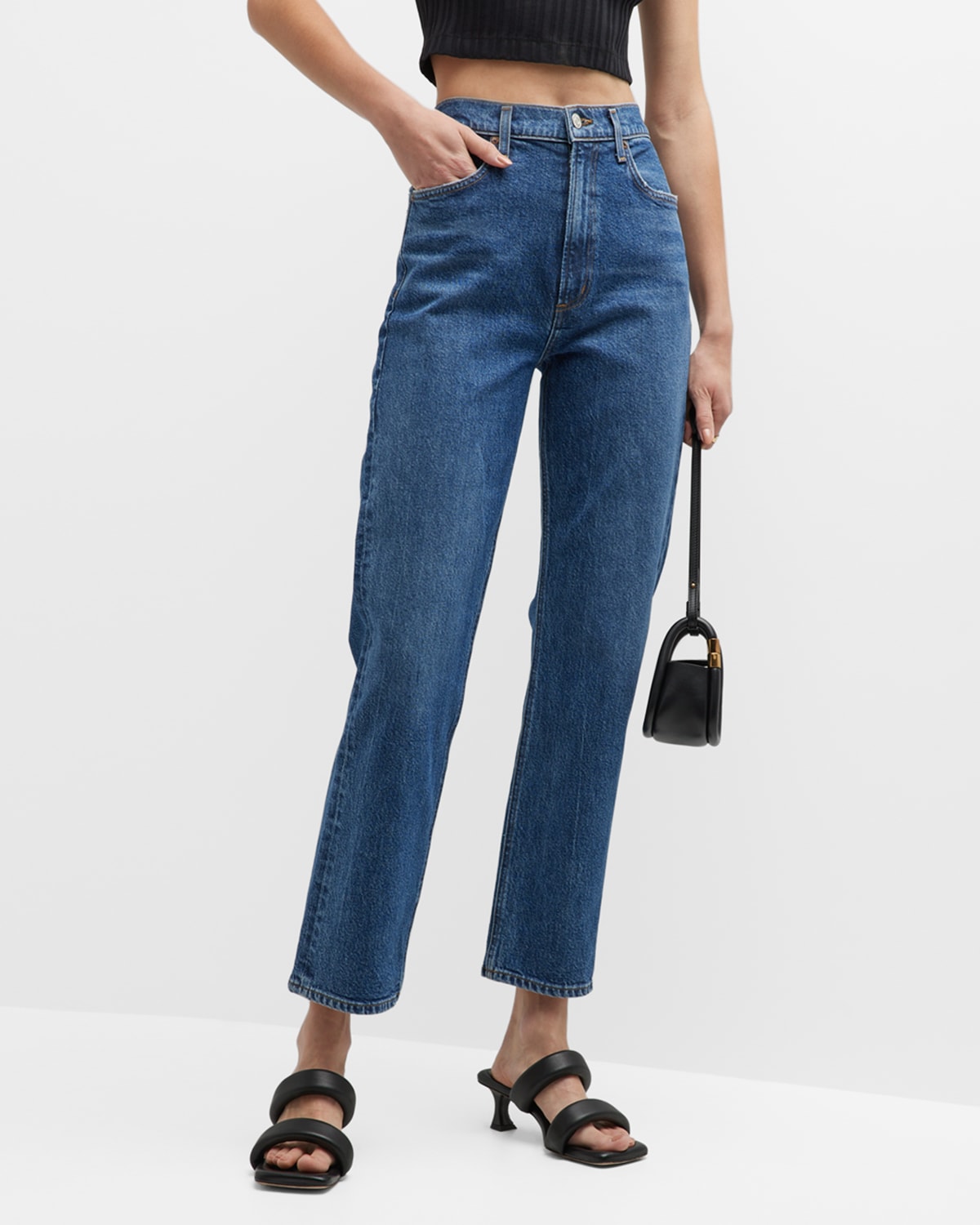 AGOLDE Stovepipe High Rise Straight Jeans | Neiman Marcus