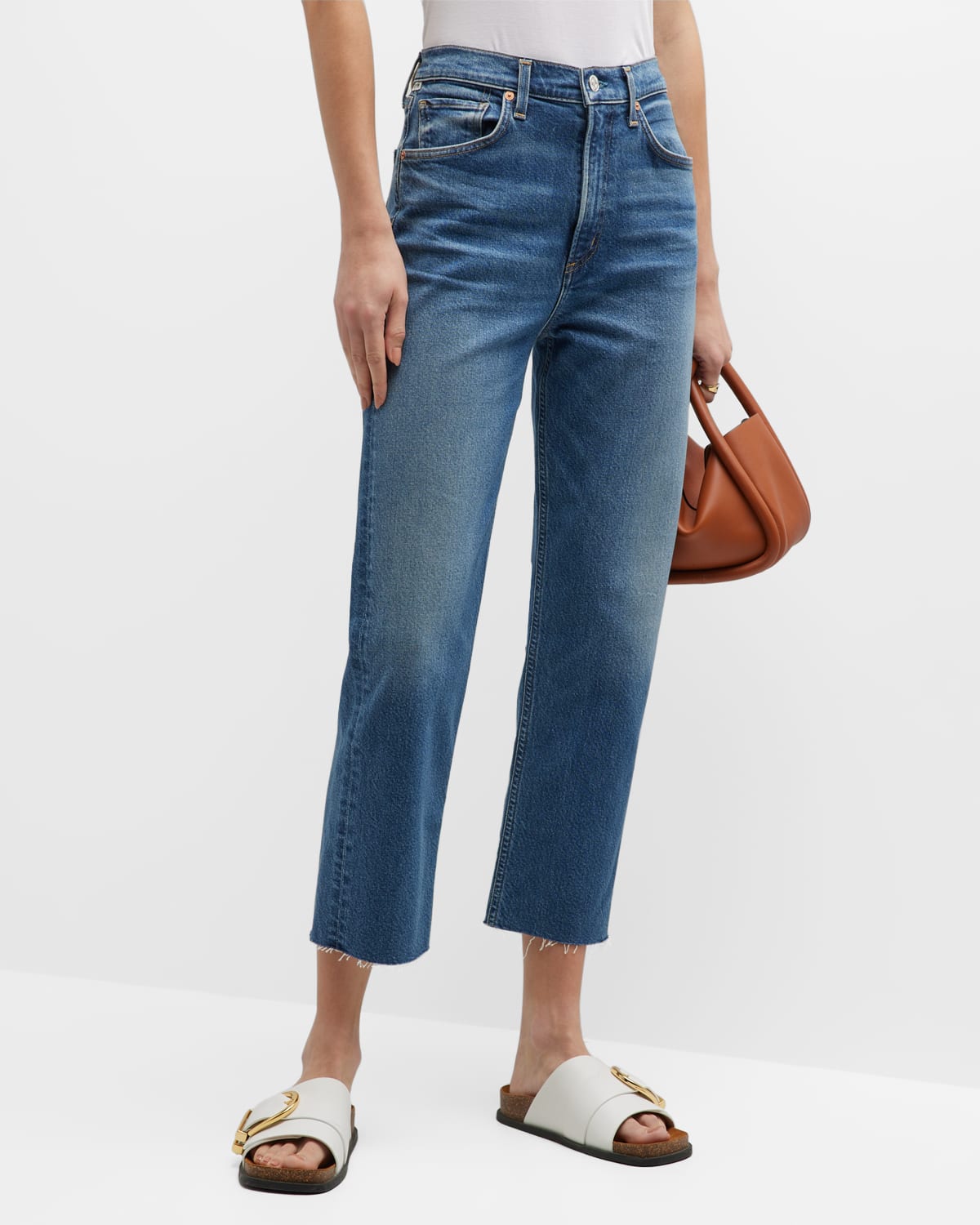 AGOLDE Stovepipe High Rise Straight Jeans | Neiman Marcus