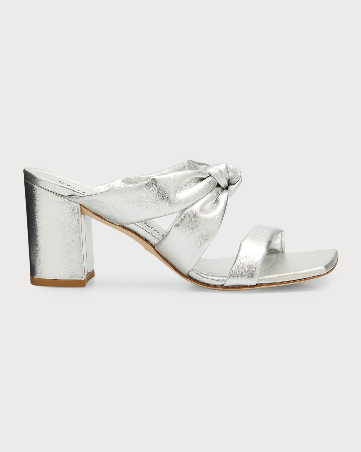 Stuart Weitzman Goldie Pearly Metallic Slide Sandals | Neiman Marcus