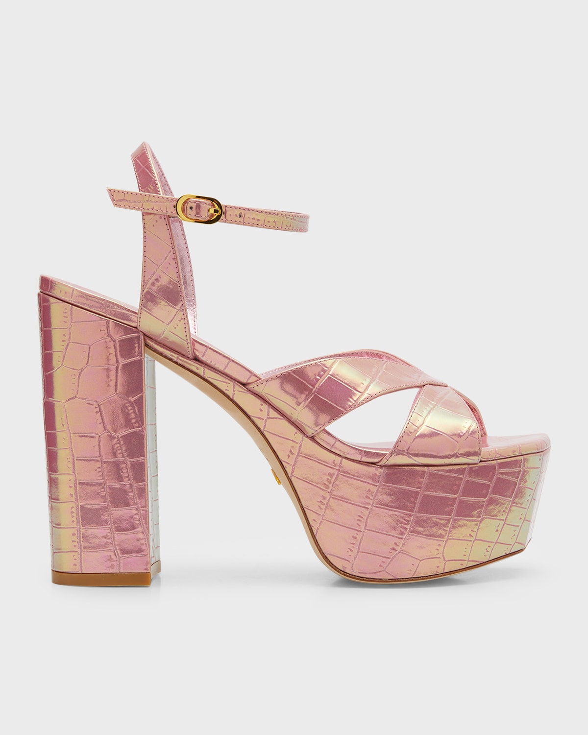 Stuart Weitzman Miami Patent Crisscross Wedge Sandals | Neiman Marcus