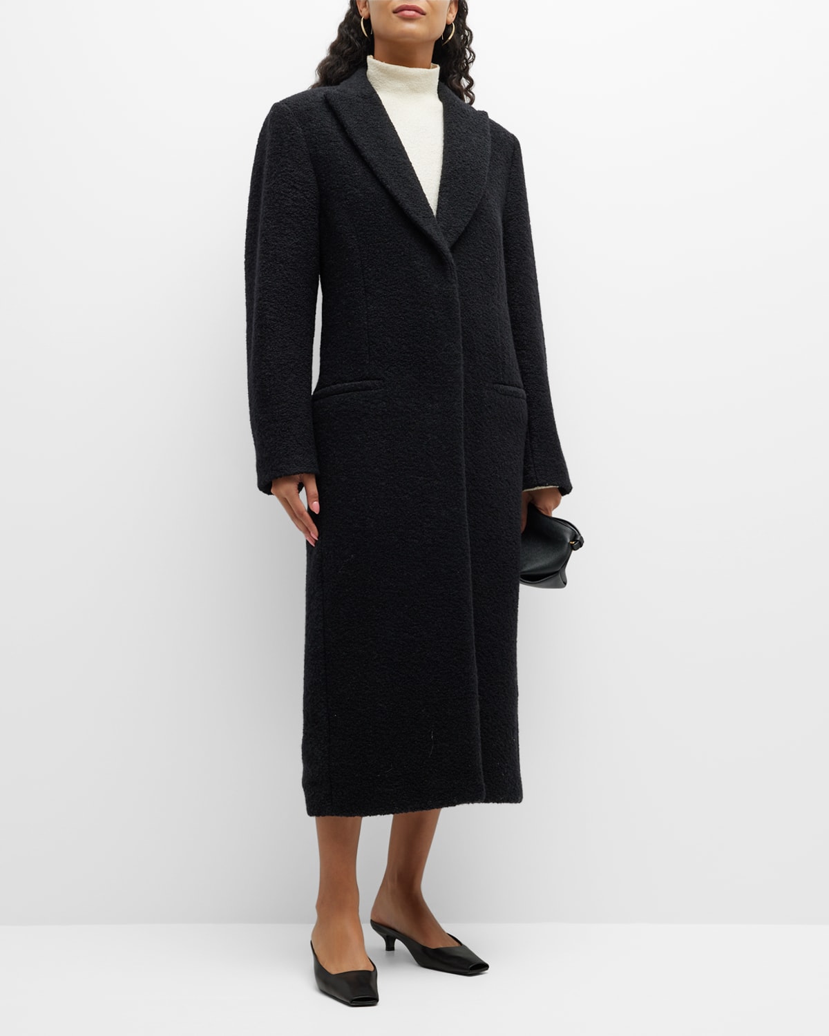 Carolina Herrera Single-Breasted Wool Long Coat | Neiman Marcus