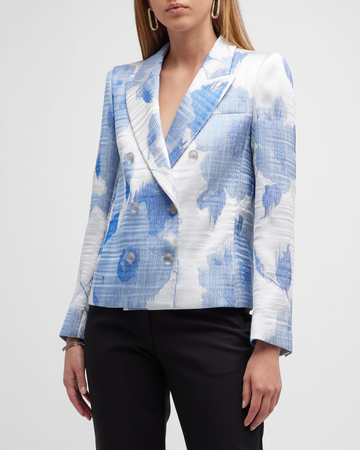 Giorgio Armani Geometric Jacquard Single-Breasted Blazer | Neiman Marcus