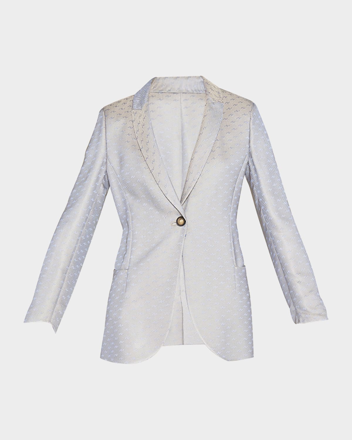 Giorgio Armani Floral-Jacquard Double-Breasted Blazer Jacket | Neiman ...