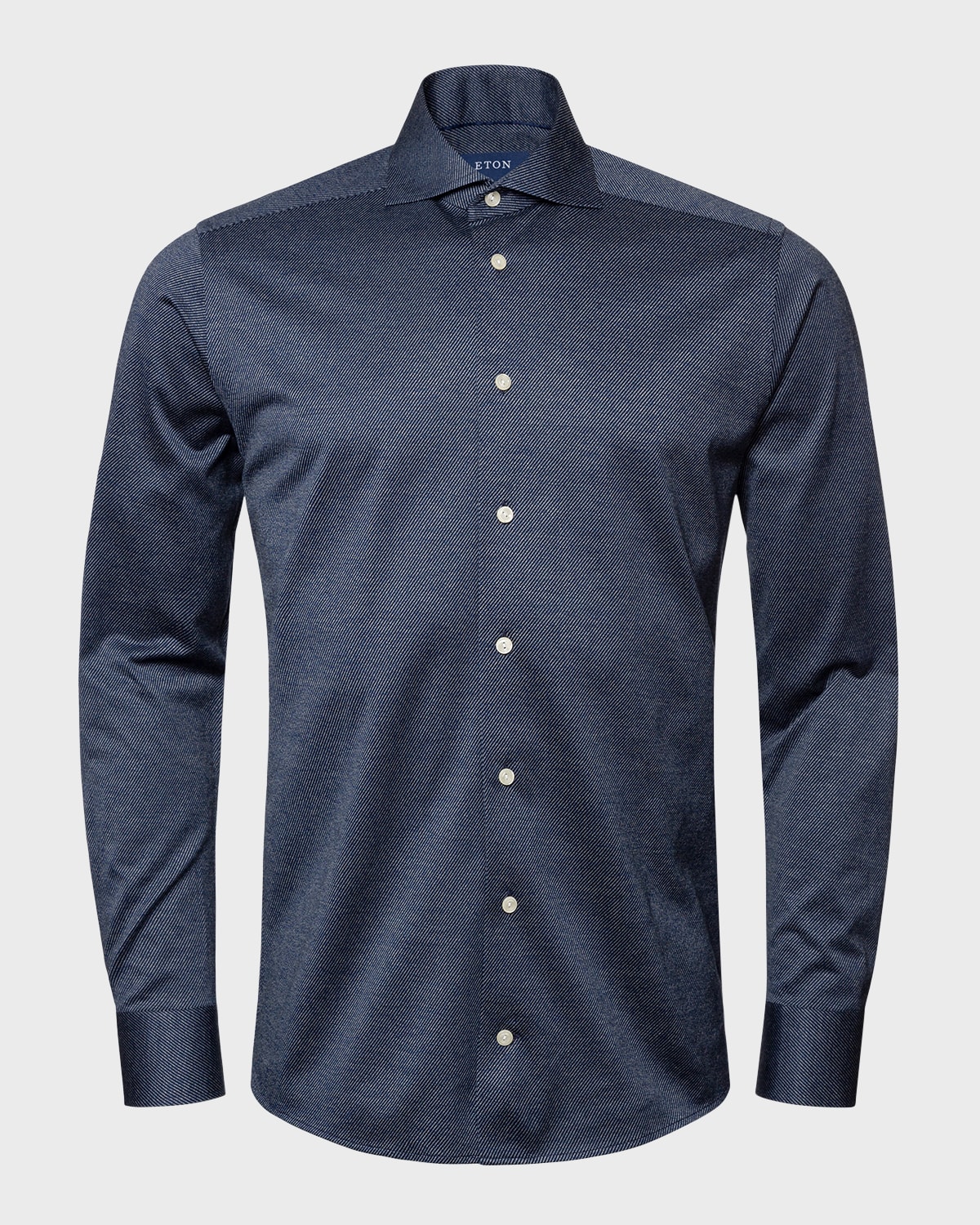 Eton Men's Diagonal Jacquard Knit Dress Shirt | Neiman Marcus