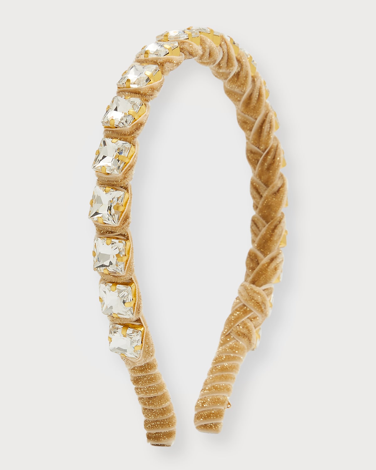 Lele Sadoughi Crystal Embellished Padded Velvet Headband | Neiman Marcus
