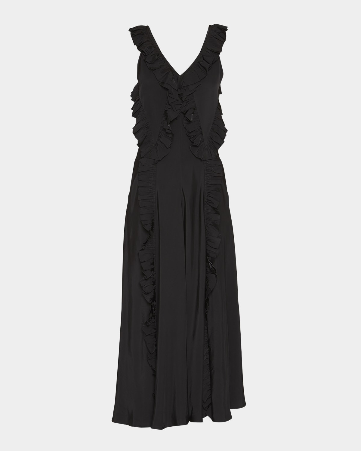 Jil Sander V-Neck Viscose Slip Dress | Neiman Marcus