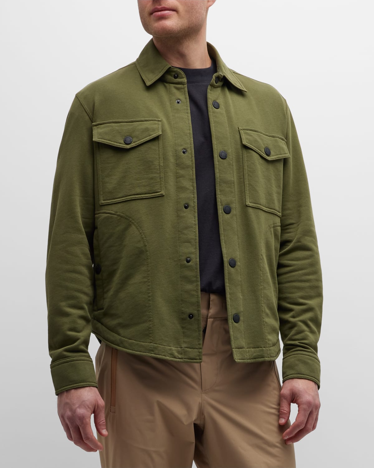 Emporio Armani Men's Snap-Front Overshirt | Neiman Marcus