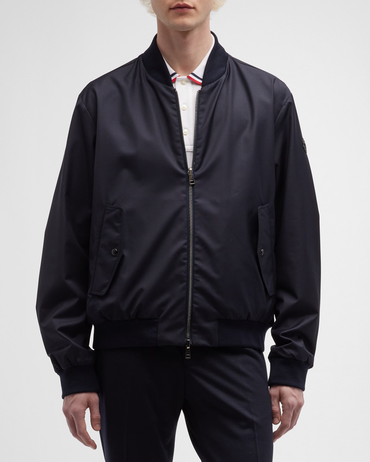 Isaia Men's Leather Bomber Jacket | Neiman Marcus