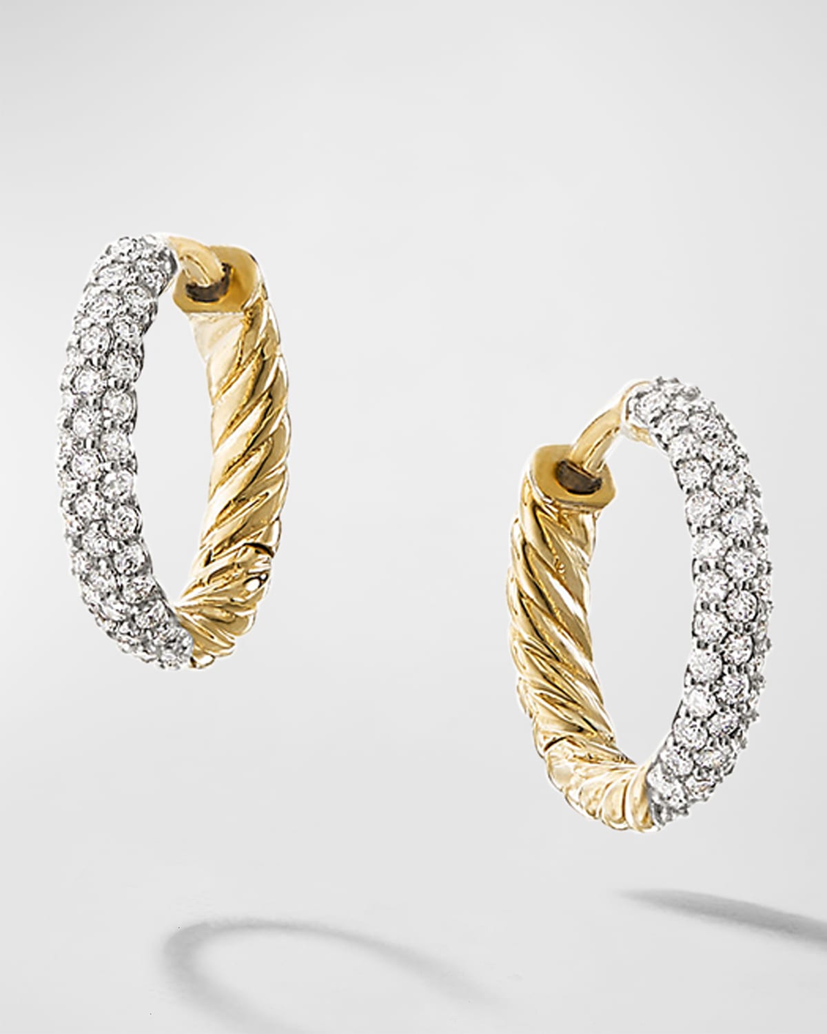 David Yurman DY Mercer Earrings with Diamonds and 18K Gold in Silver, 2 ...
