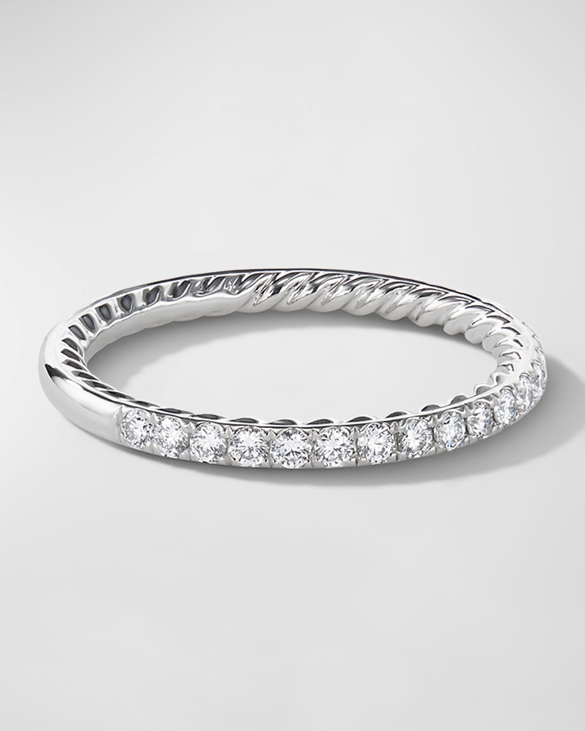 DY Eden Band Ring with Diamonds in Platinum, 1.85mm | Neiman Marcus
