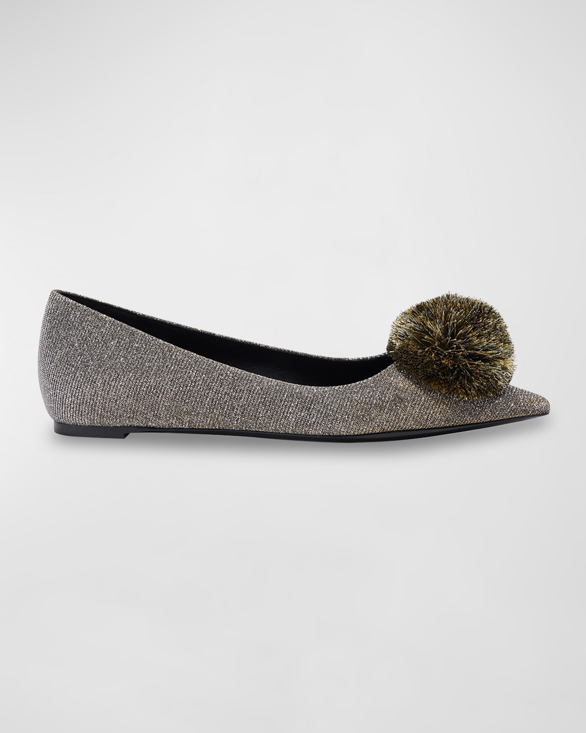 Aquatalia Jelena Metallic Buckle Ballerina Flats | Neiman Marcus