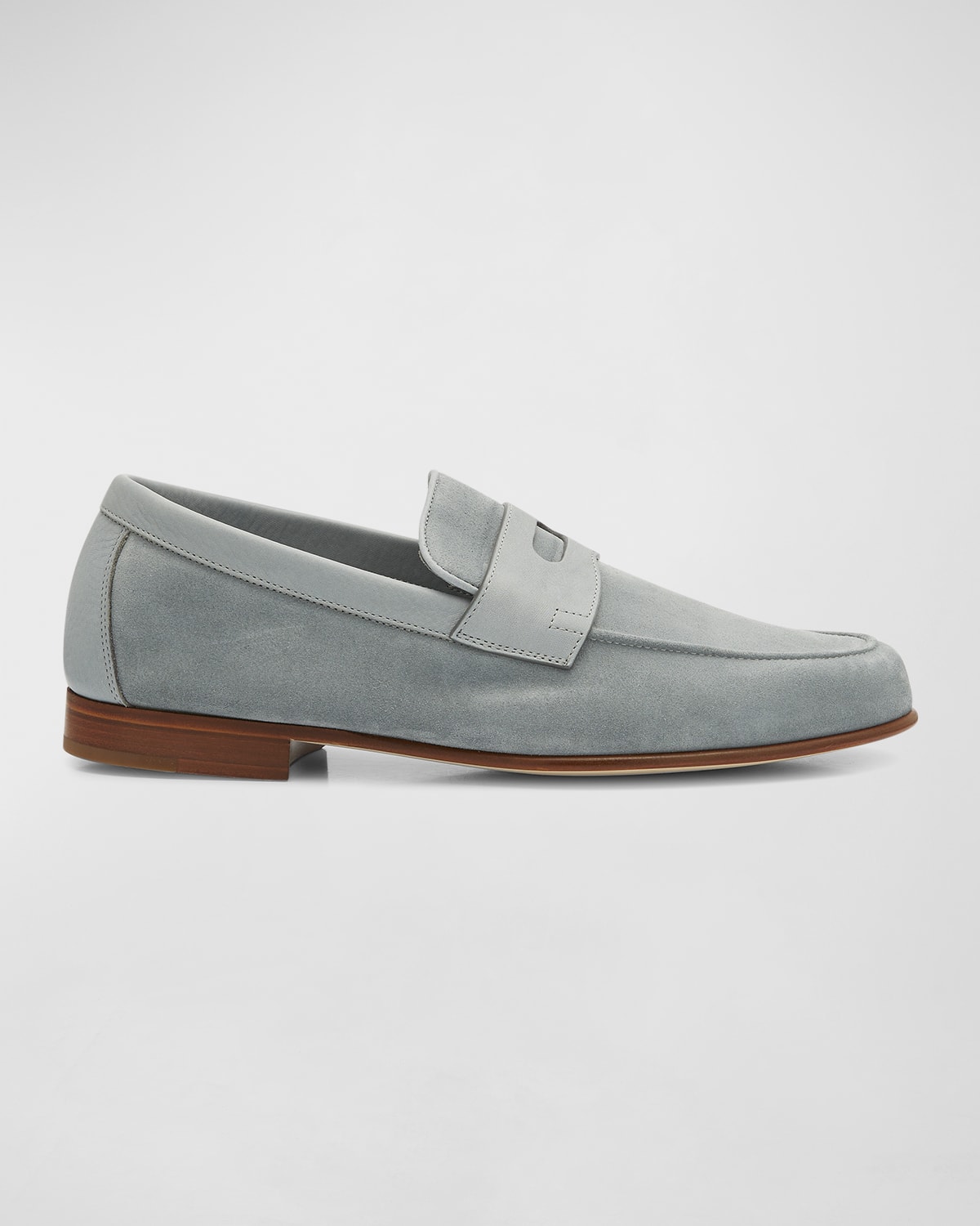 John Lobb Men's Bath Suede Penny Loafers | Neiman Marcus