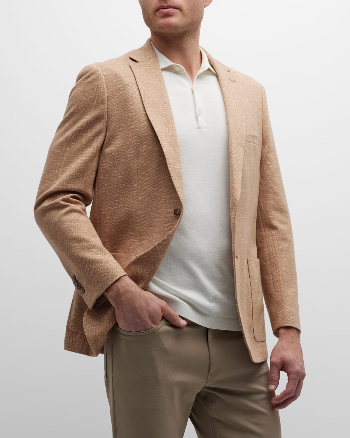 Boglioli Men's Herringbone Two-Button Jacket | Neiman Marcus