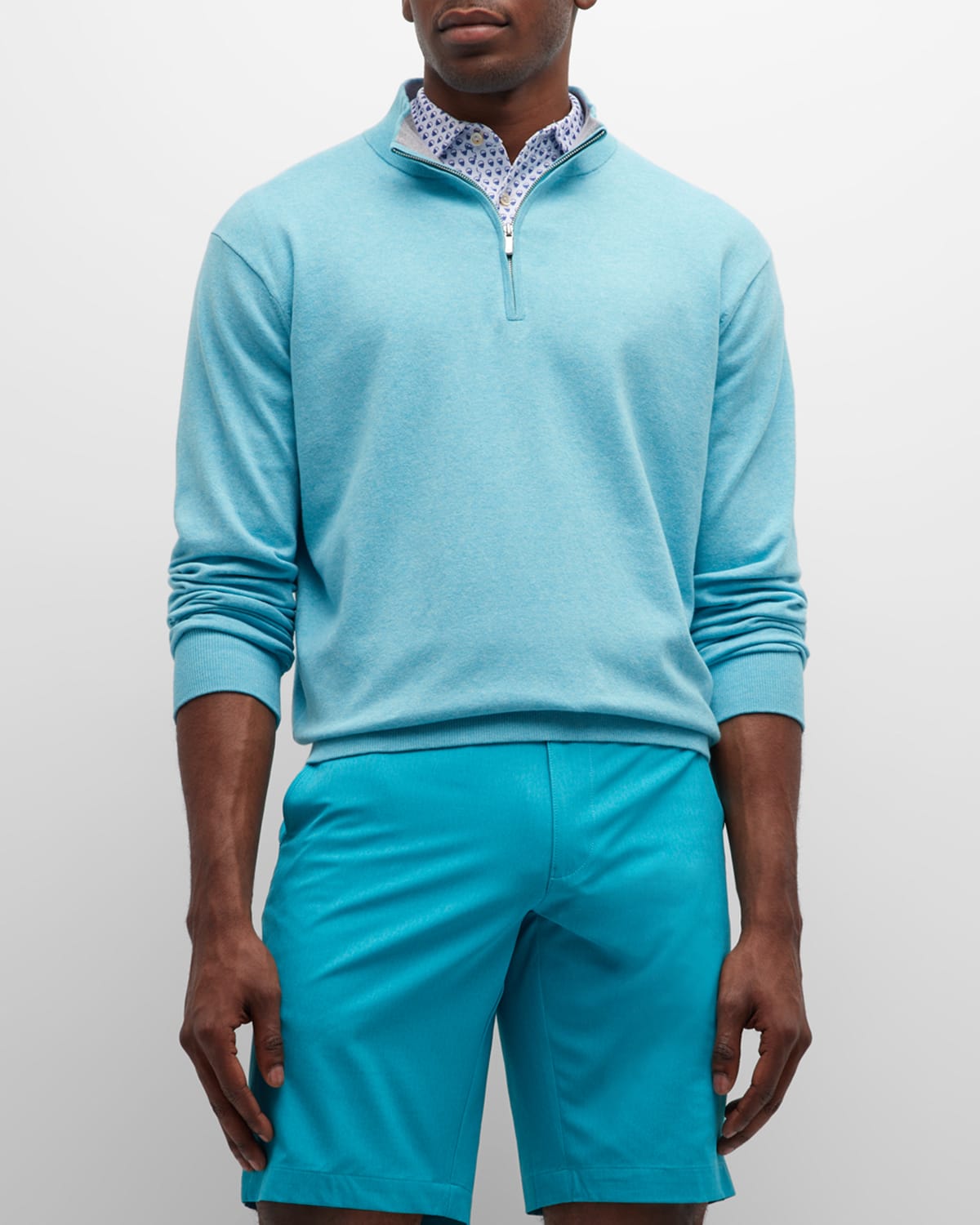 Brunello Cucinelli Men's Knit Quarter-Zip Sweater with Chest Pocket ...