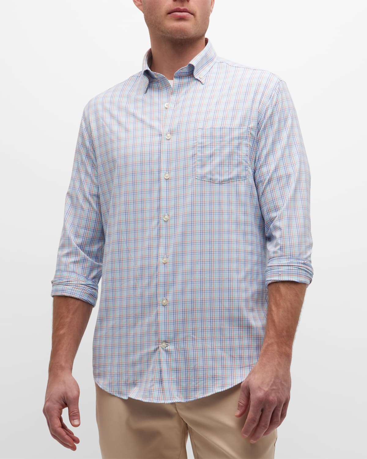 Peter Millar Men's Hanford Performance Twill Sport Shirt | Neiman Marcus