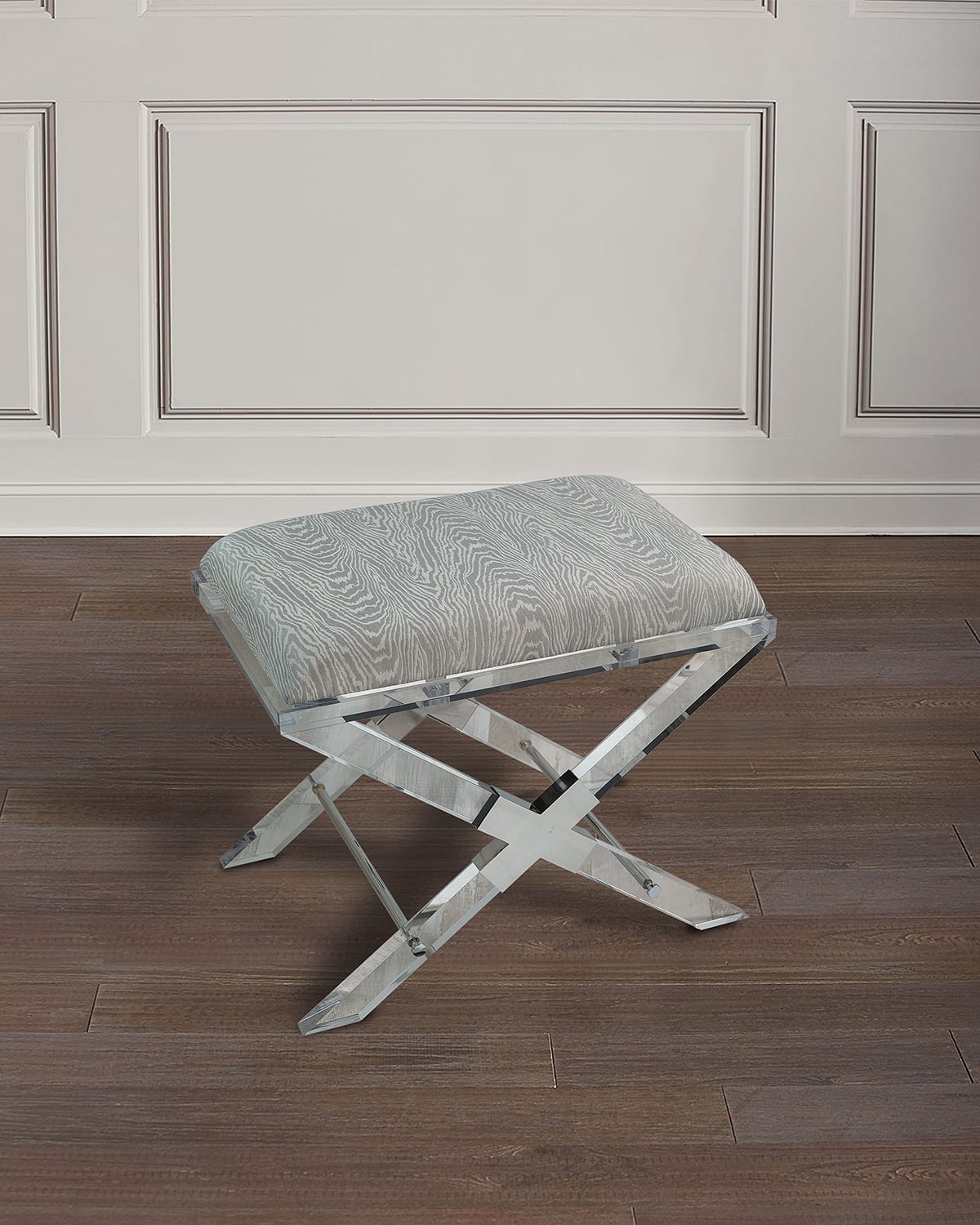 Port 68 Cross Lucite Tiger Bench | Neiman Marcus