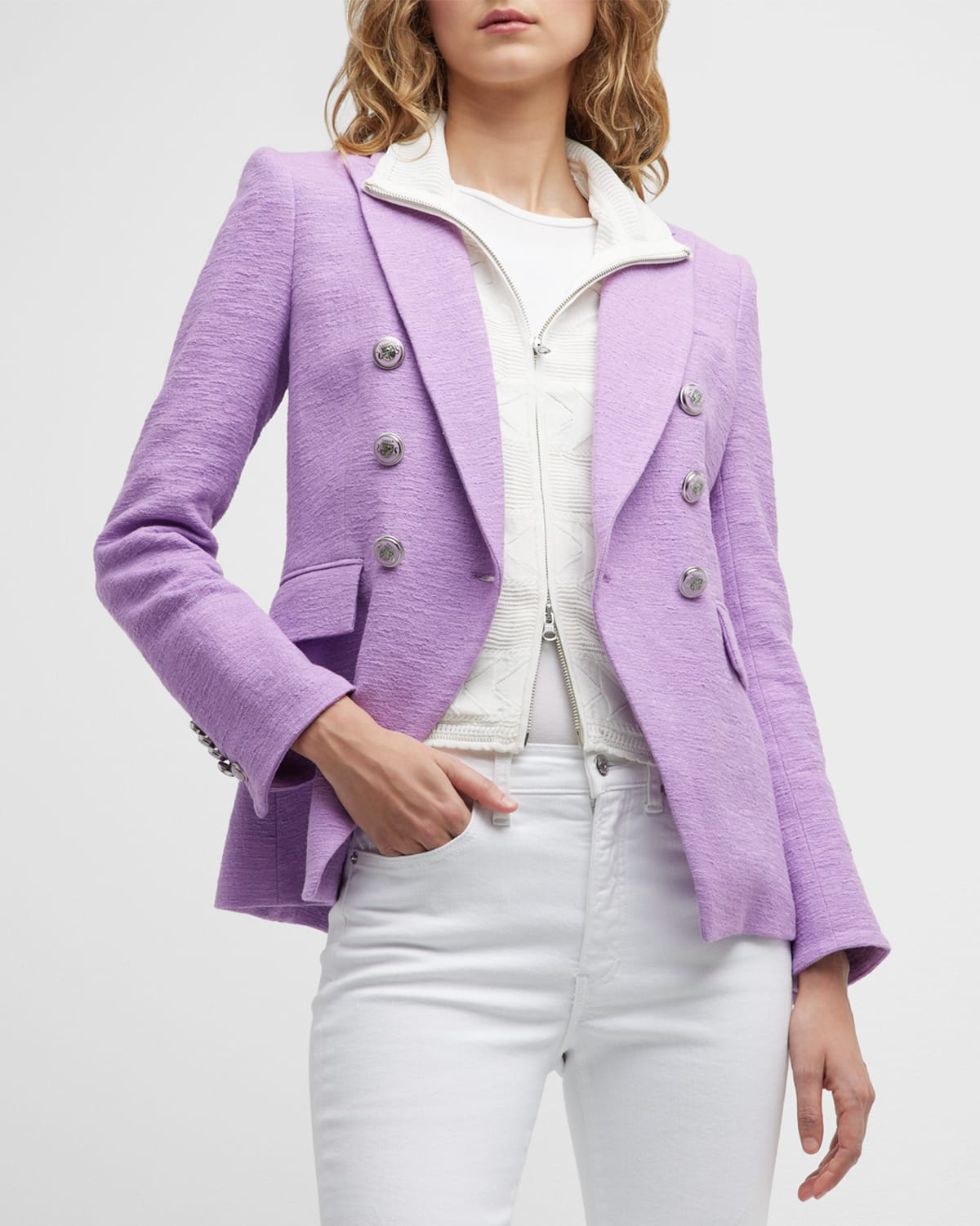 Veronica Beard Miller Denim Dickey Jacket | Neiman Marcus