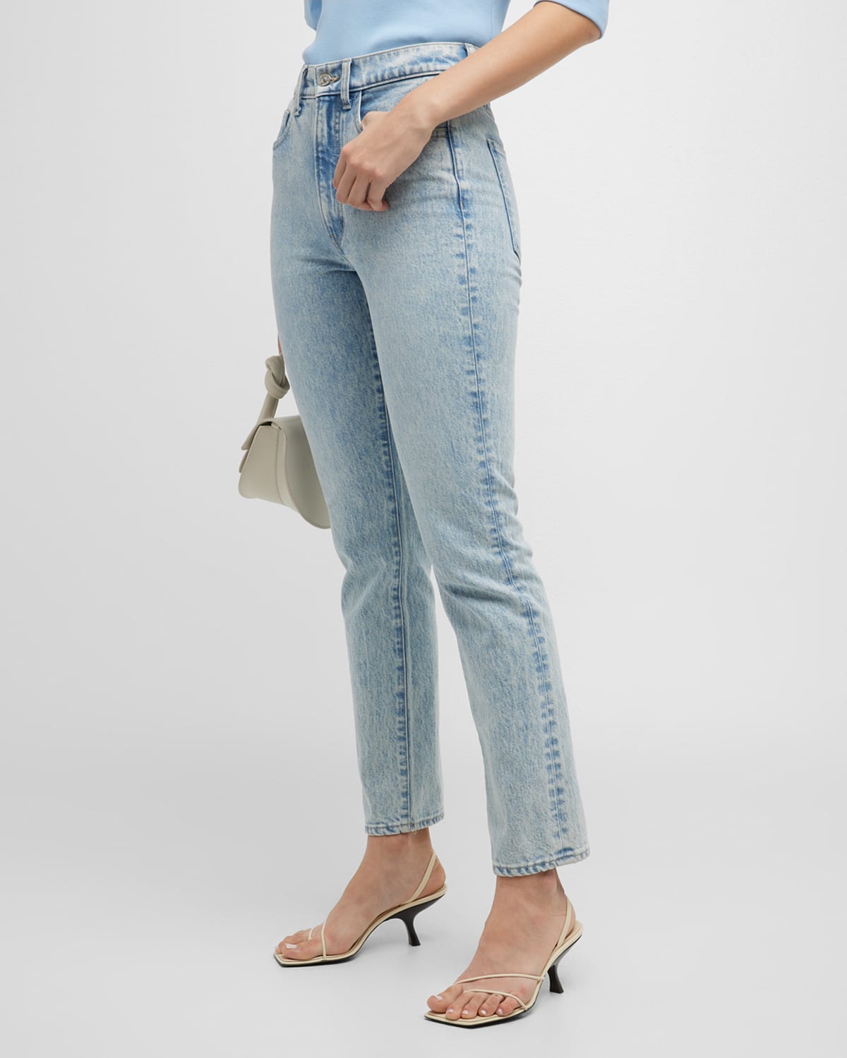 AGOLDE Riley Slim Straight Crop Jeans | Neiman Marcus