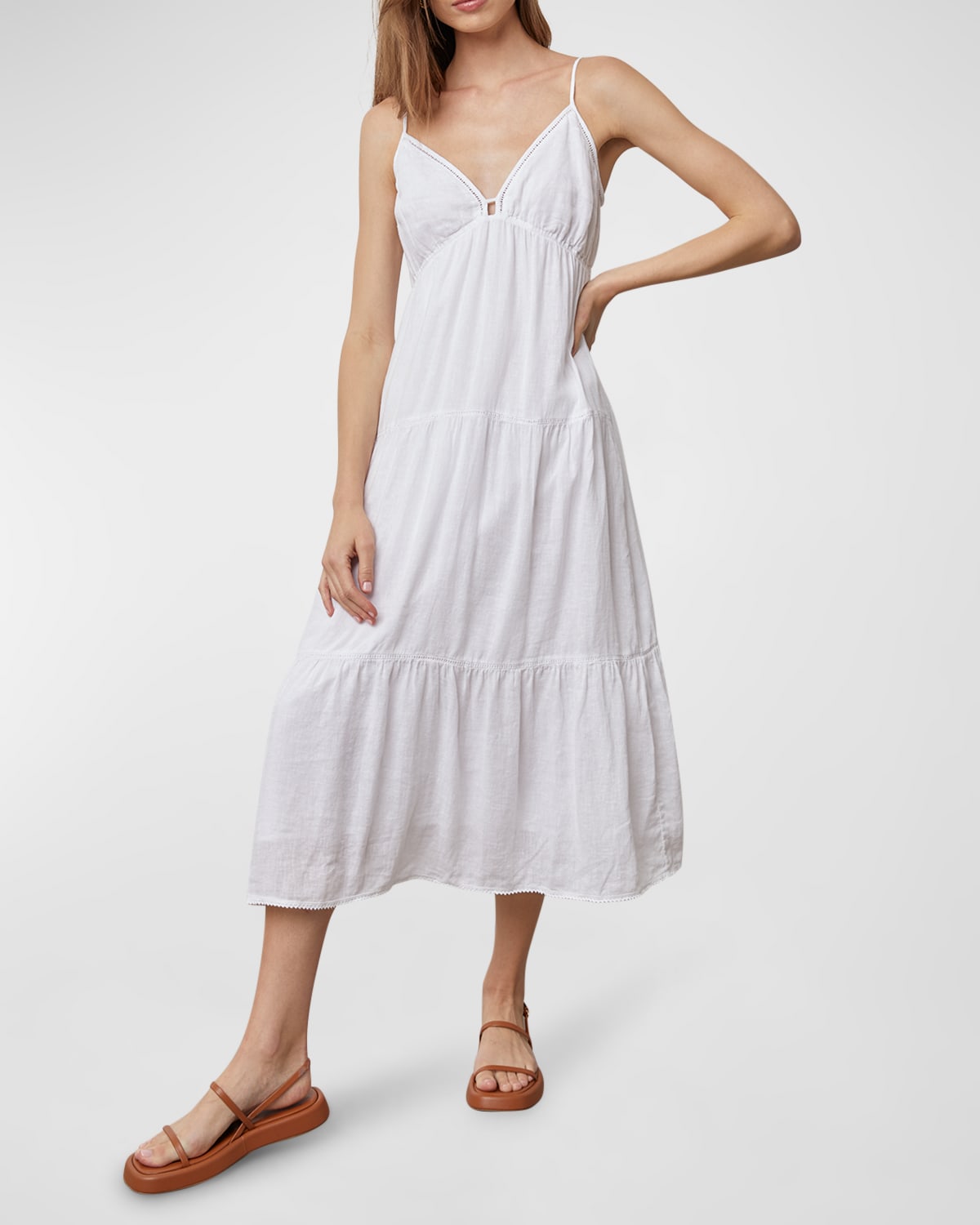 Rails Lucille Eyelet-Embroidered Midi Dress | Neiman Marcus