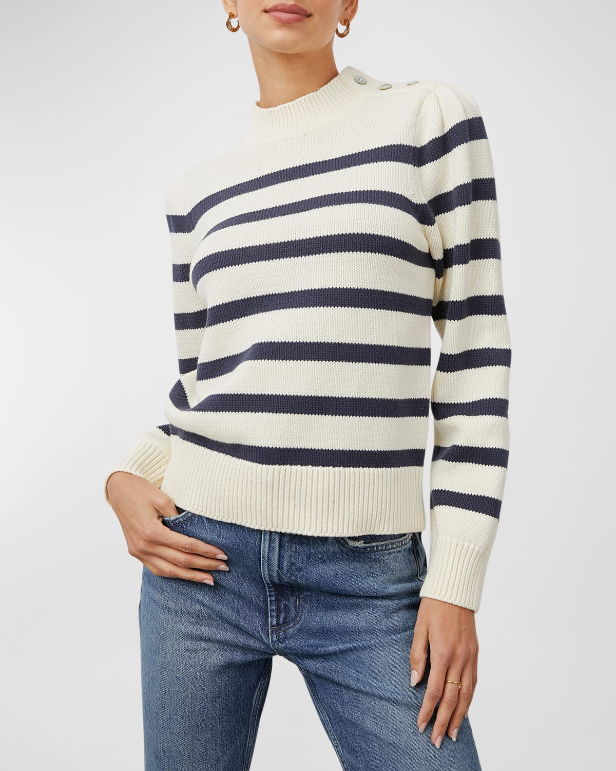 Onia Macro Waffle Striped Sweater | Neiman Marcus