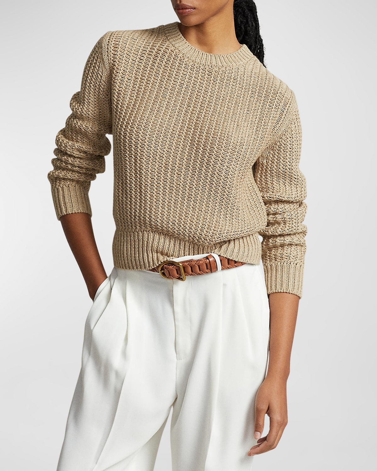 Polo Ralph Lauren Flag Cotton Crewneck Sweater | Neiman Marcus Polo Ralph Lauren Flag Cotton Crewneck Sweater | Neiman Marcus