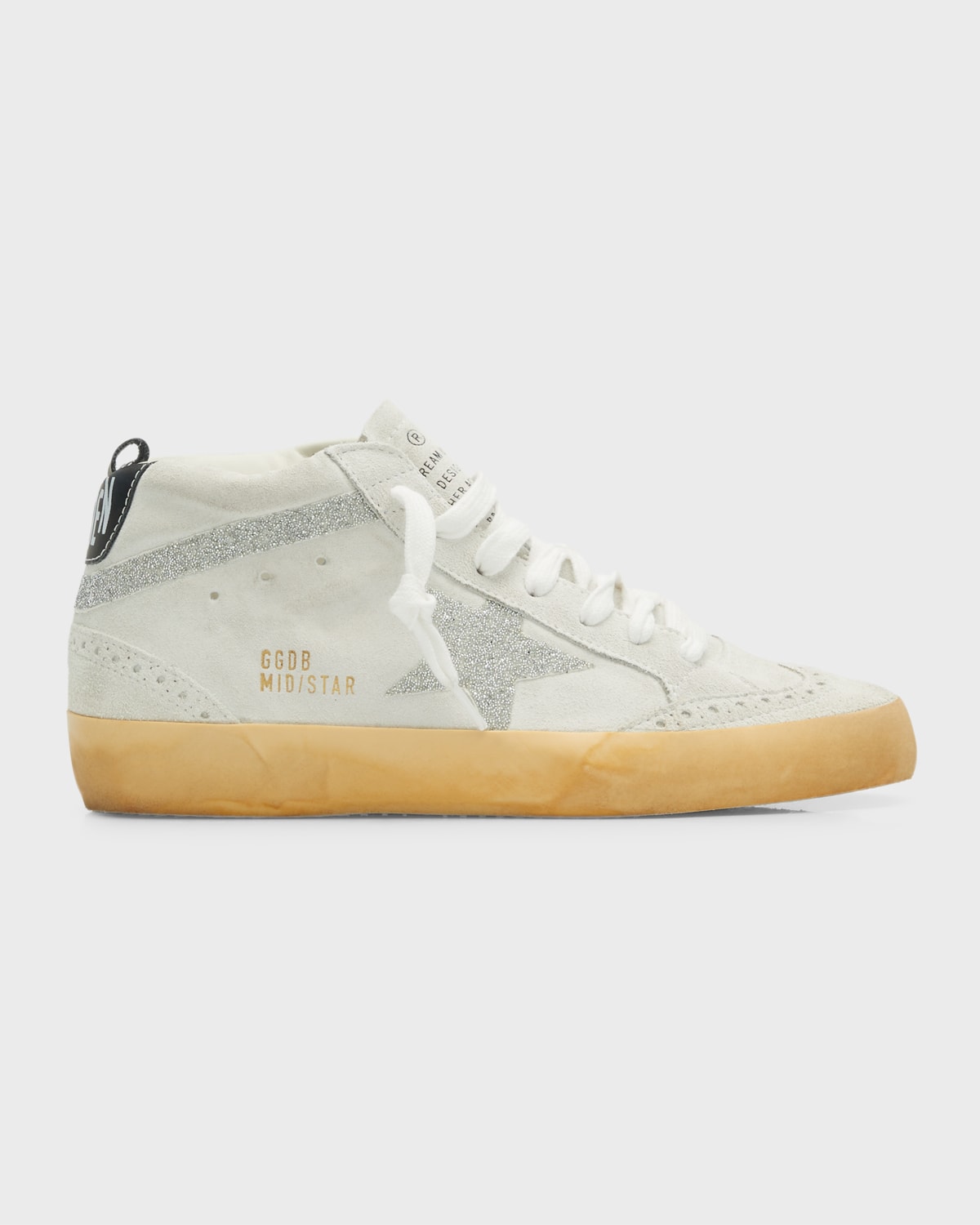 Golden Goose Mid Star Iridescent Glitter Wing-Tip Sneakers | Neiman Marcus