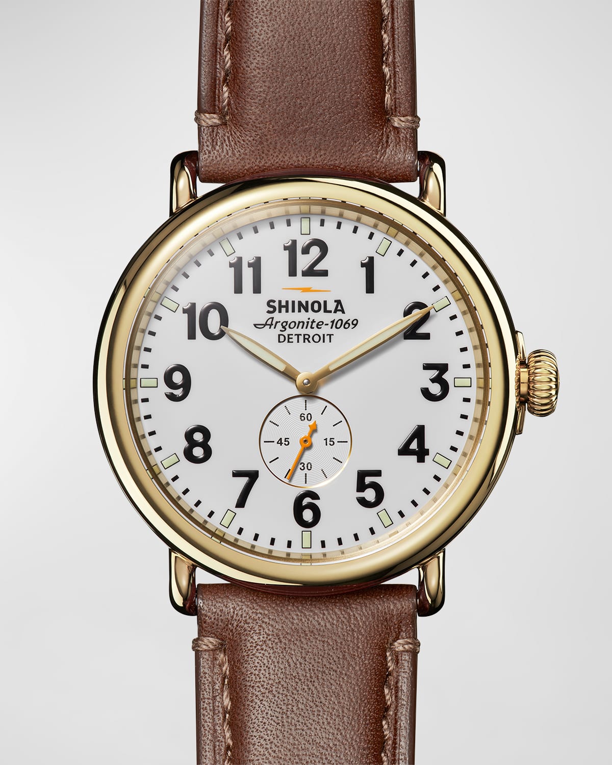 Shinola Men's The Runwell Classic Face Leather Watch, 47mm | Neiman Marcus