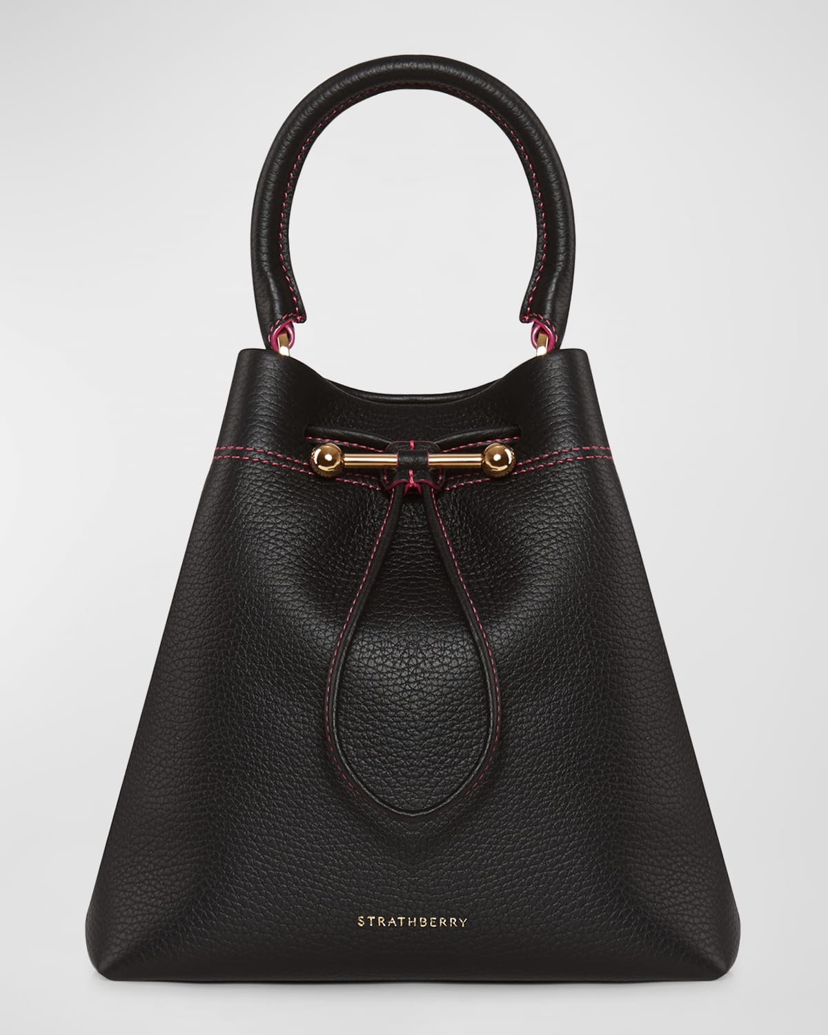 STRATHBERRY Lana Osette Midi Leather Bucket Bag | Neiman Marcus