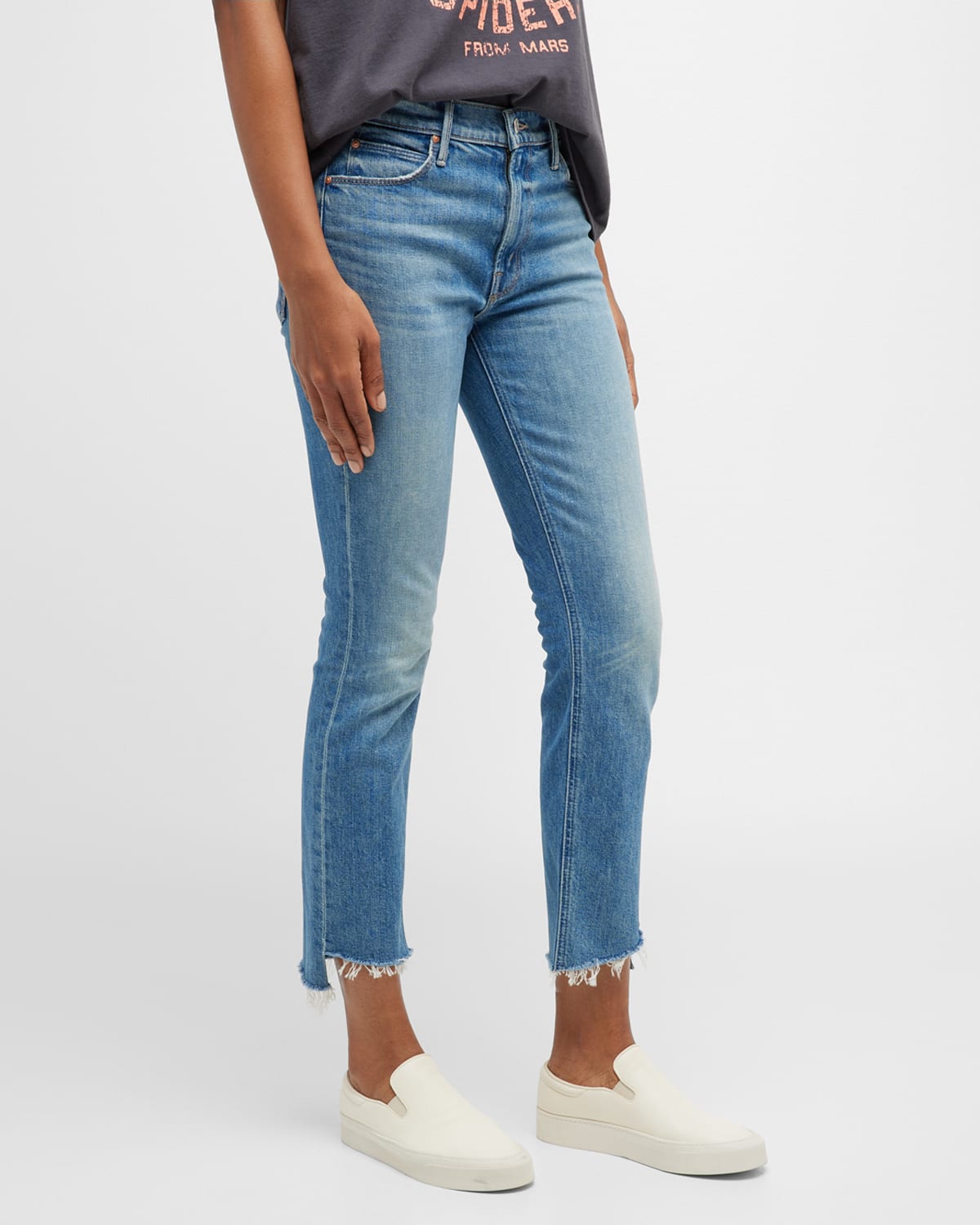 MOTHER The Mid Rise Dazzler Straight Jeans | Neiman Marcus