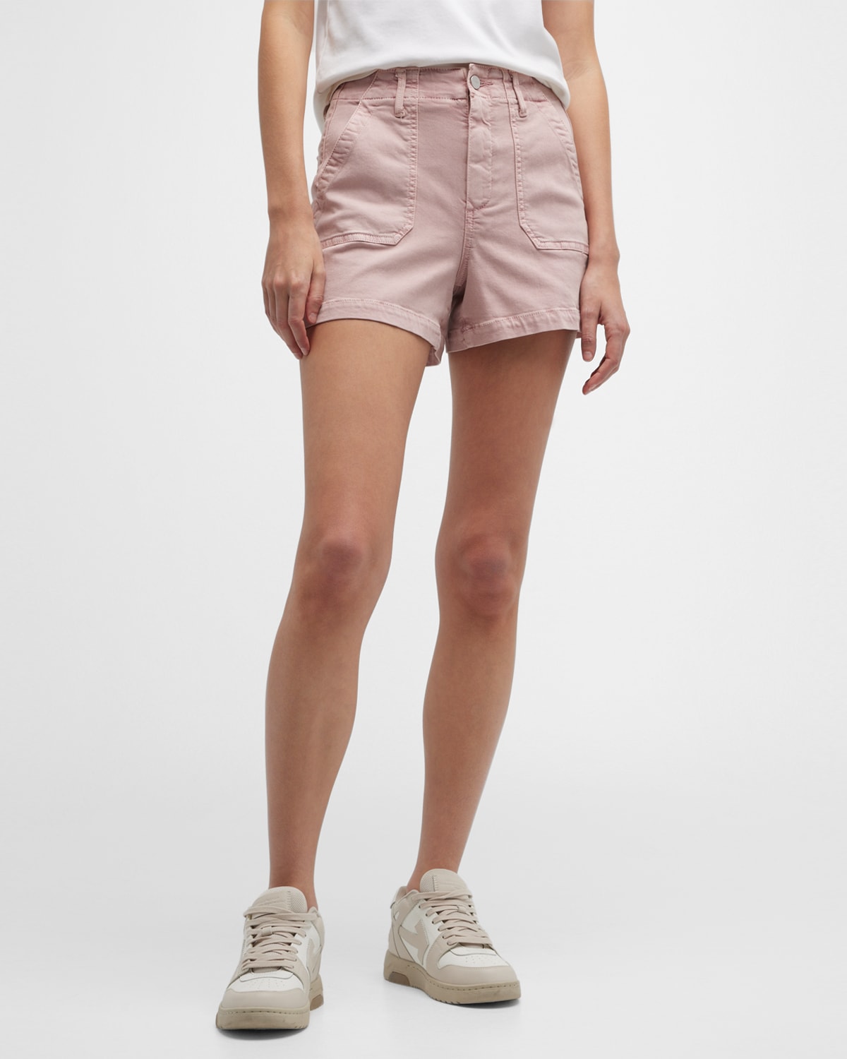 FRAME Le Bardot Denim Patch-Pocket Shorts | Neiman Marcus
