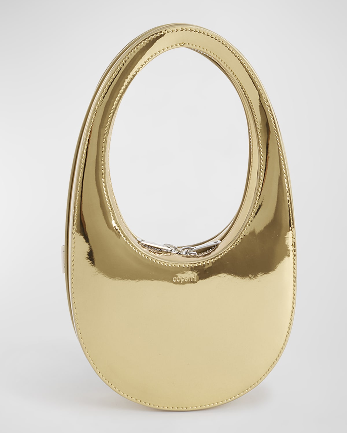Coperni Swipe Metallic Python-Embossed Shoulder Bag | Neiman Marcus