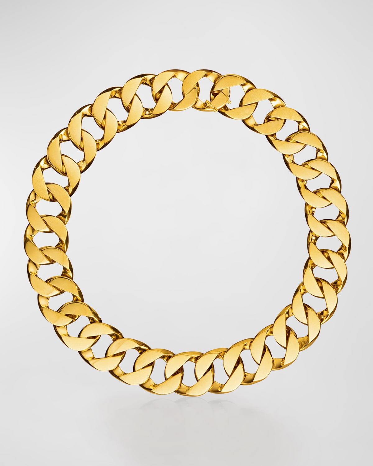Verdura 18K Yellow Gold Medium Curb Link Bracelet with Diamond Link | Neiman Marcus