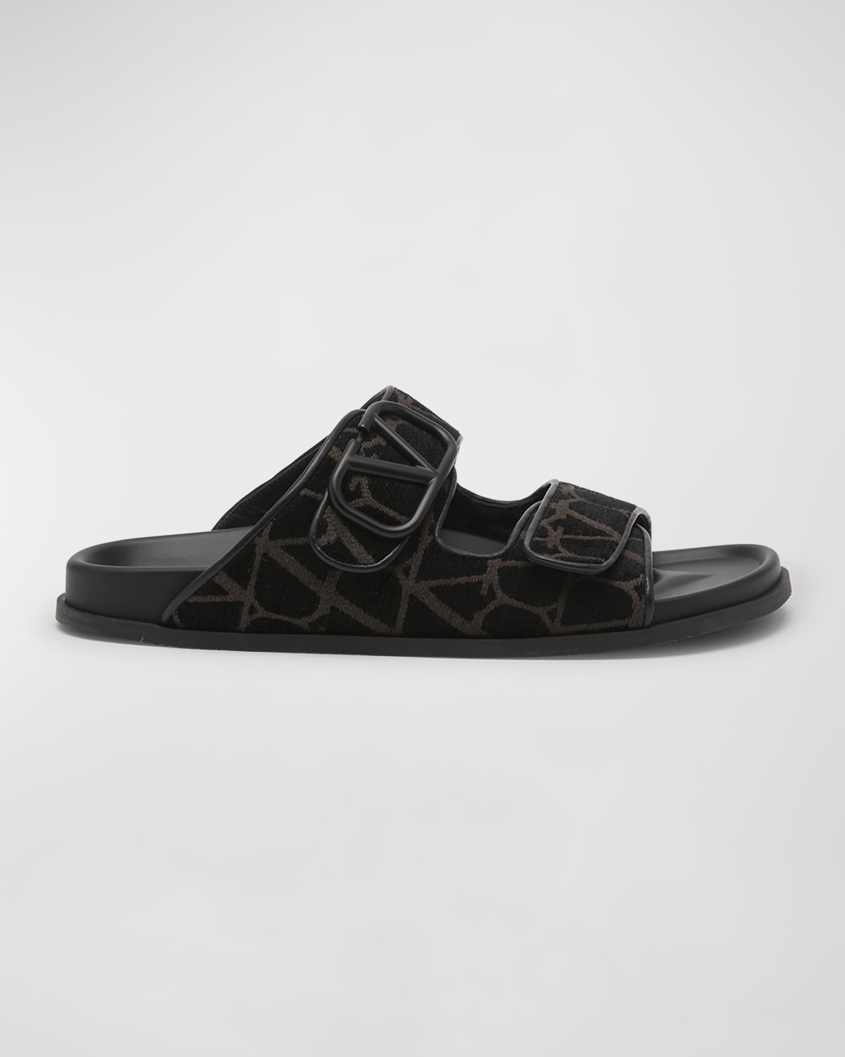 Valentino Garavani Men's Tonal V-Logo Slide Sandals | Neiman Marcus