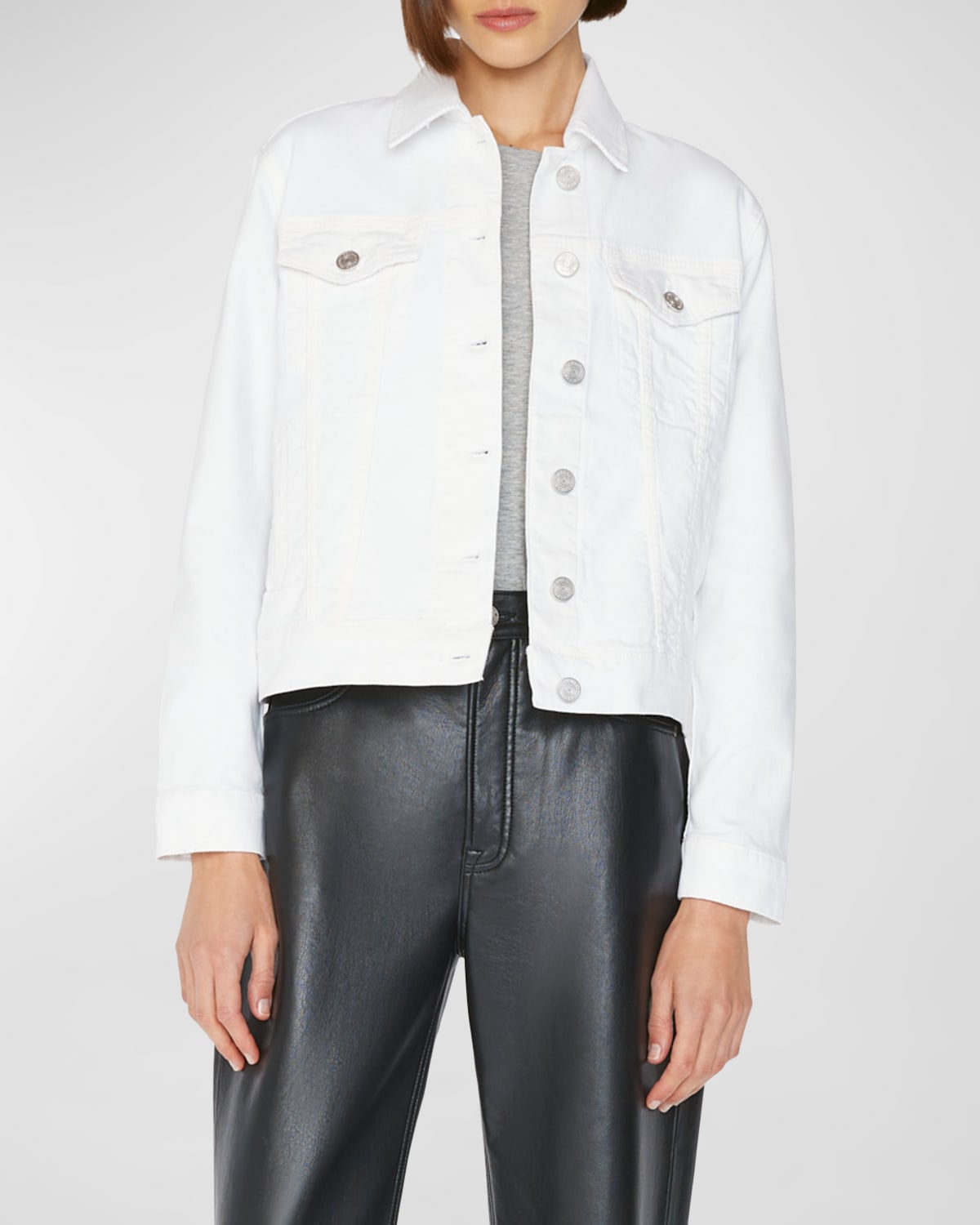 FRAME Vintage Cropped Denim Jacket | Neiman Marcus