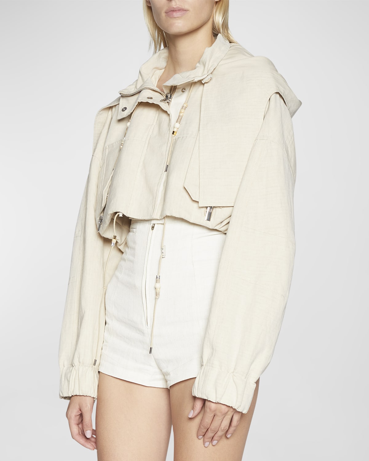 Jacquemus Nimes Meio Crop Denim Jacket | Neiman Marcus
