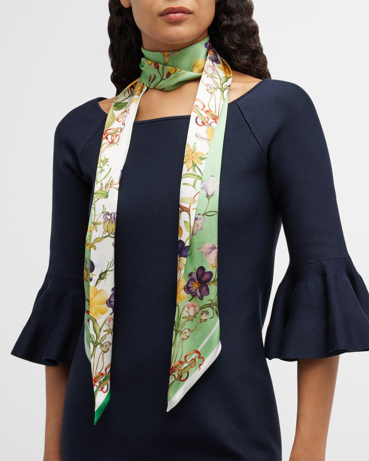 St. Piece Sonia Floral Silk Scarf | Neiman Marcus