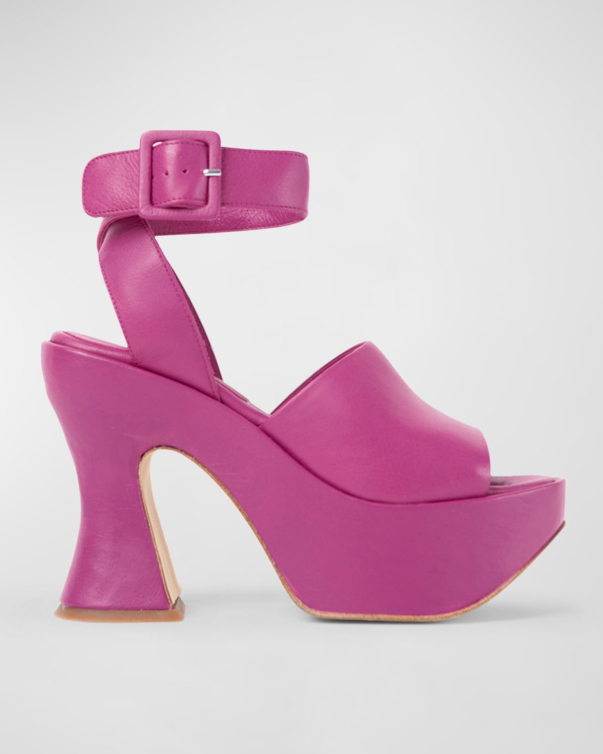 Chloe Python Leather Ankle-Strap Platform Sandals | Neiman Marcus