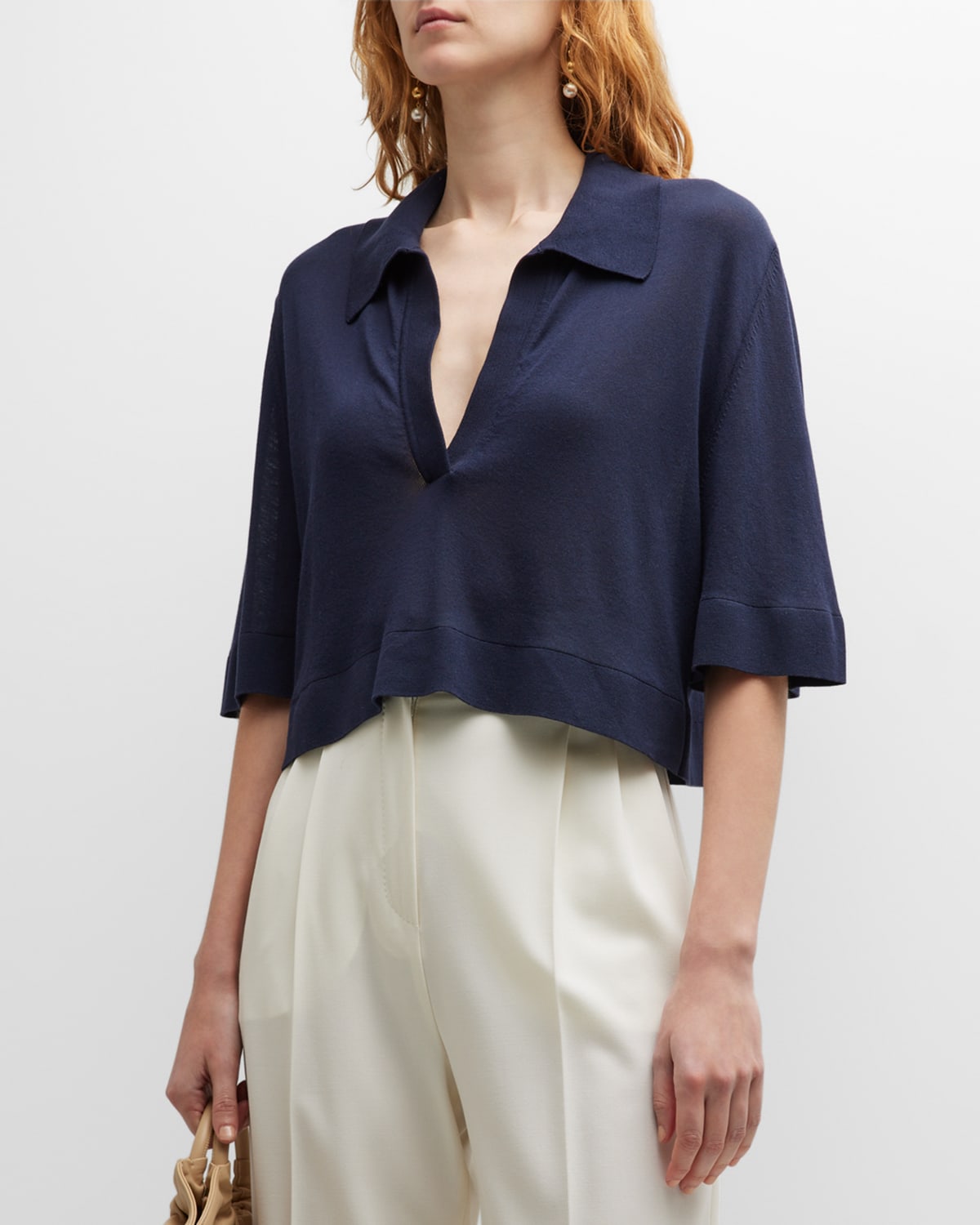 Polo Ralph Lauren Eyelet-Embroidered Cotton Top | Neiman Marcus