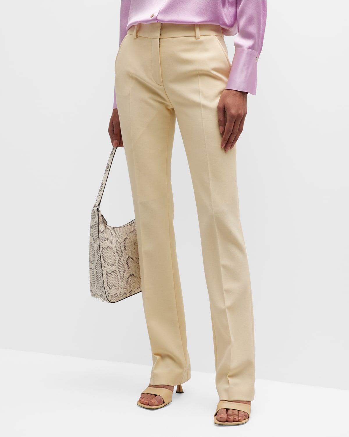 FRAME Mini Leopard Bootcut Trousers | Neiman Marcus