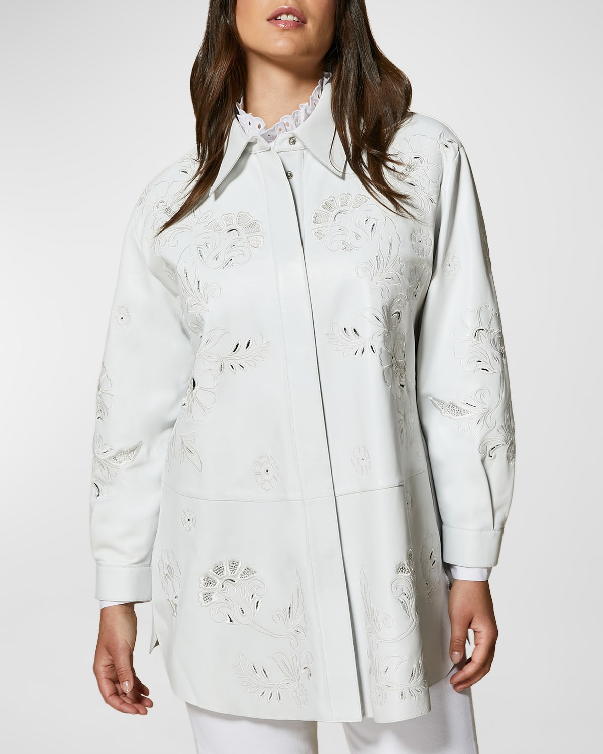 Marina Rinaldi Plus Size Essenza Belted Nappa Leather Coat | Neiman Marcus