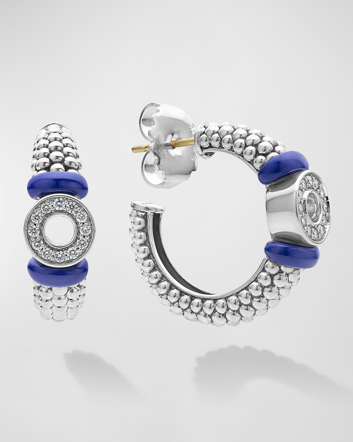 LAGOS Sterling Silver Blue Caviar Diamond Bangle | Neiman Marcus