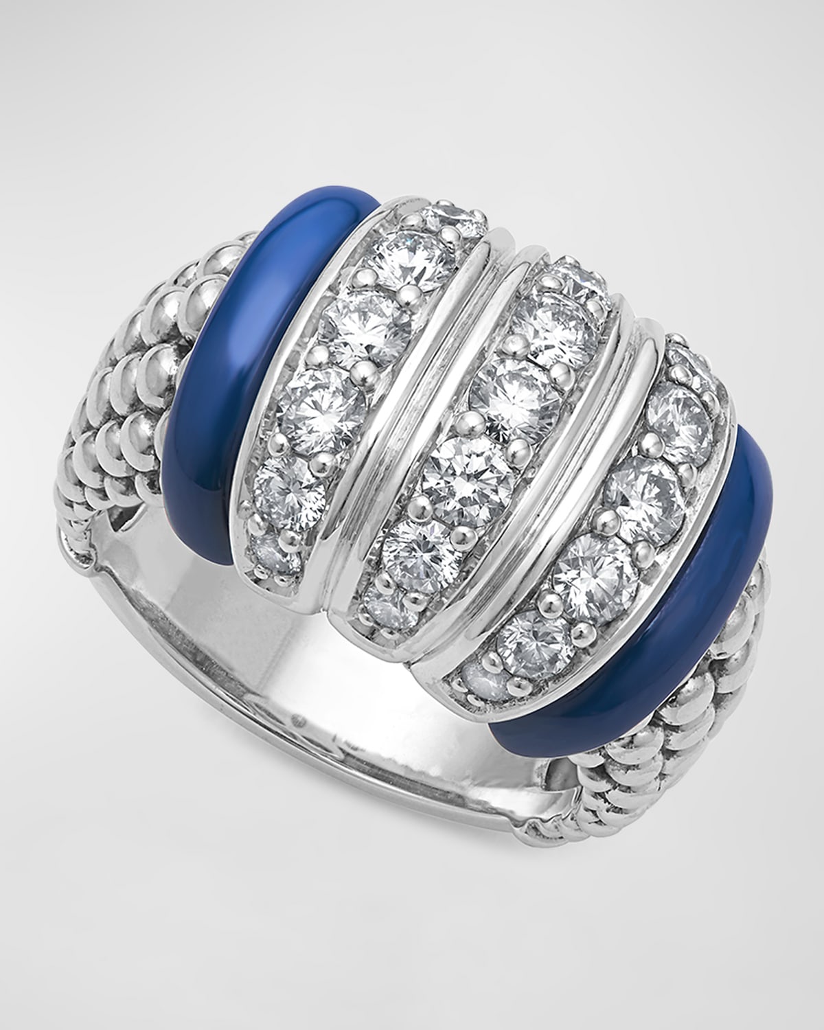 LAGOS Sterling Silver Blue Caviar Diamond Bangle | Neiman Marcus