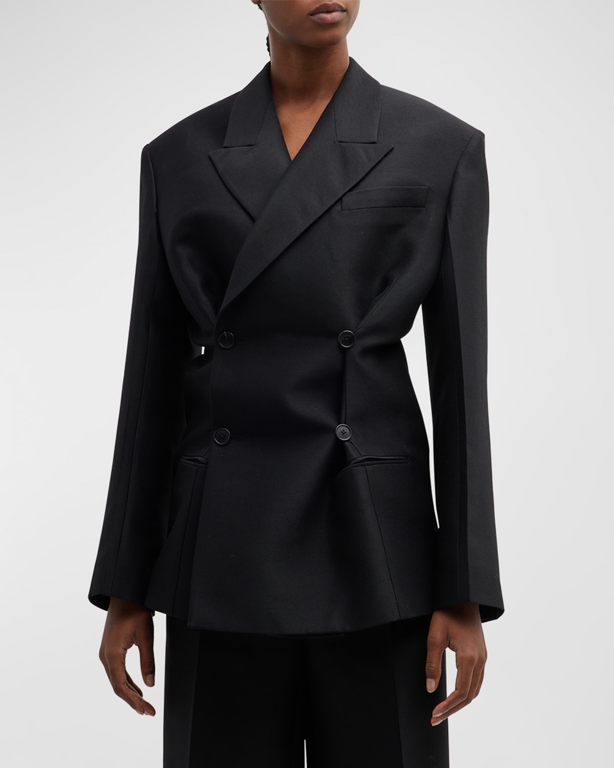 THE ROW Paride Double-Breasted Blazer Jacket | Neiman Marcus