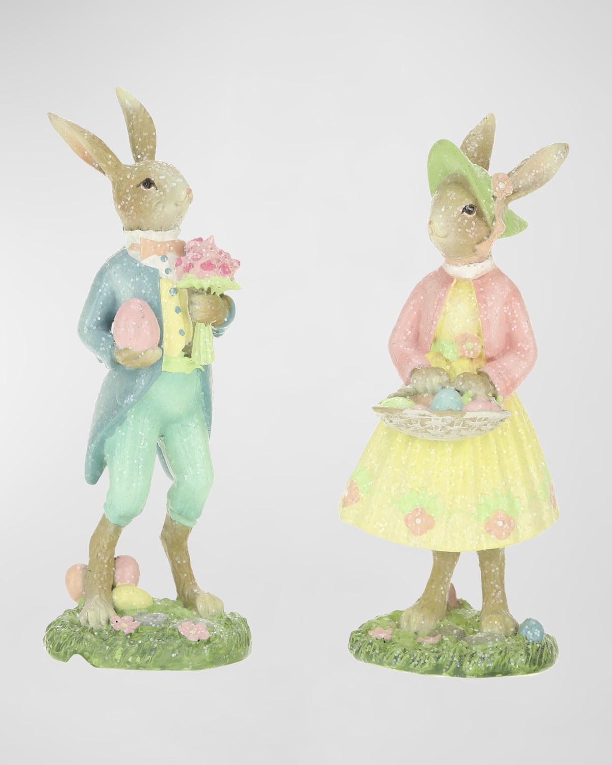 Mark Roberts Mr. and Mrs. Festive Rabbit Fairy, Medium, Set of 2- 17 ...