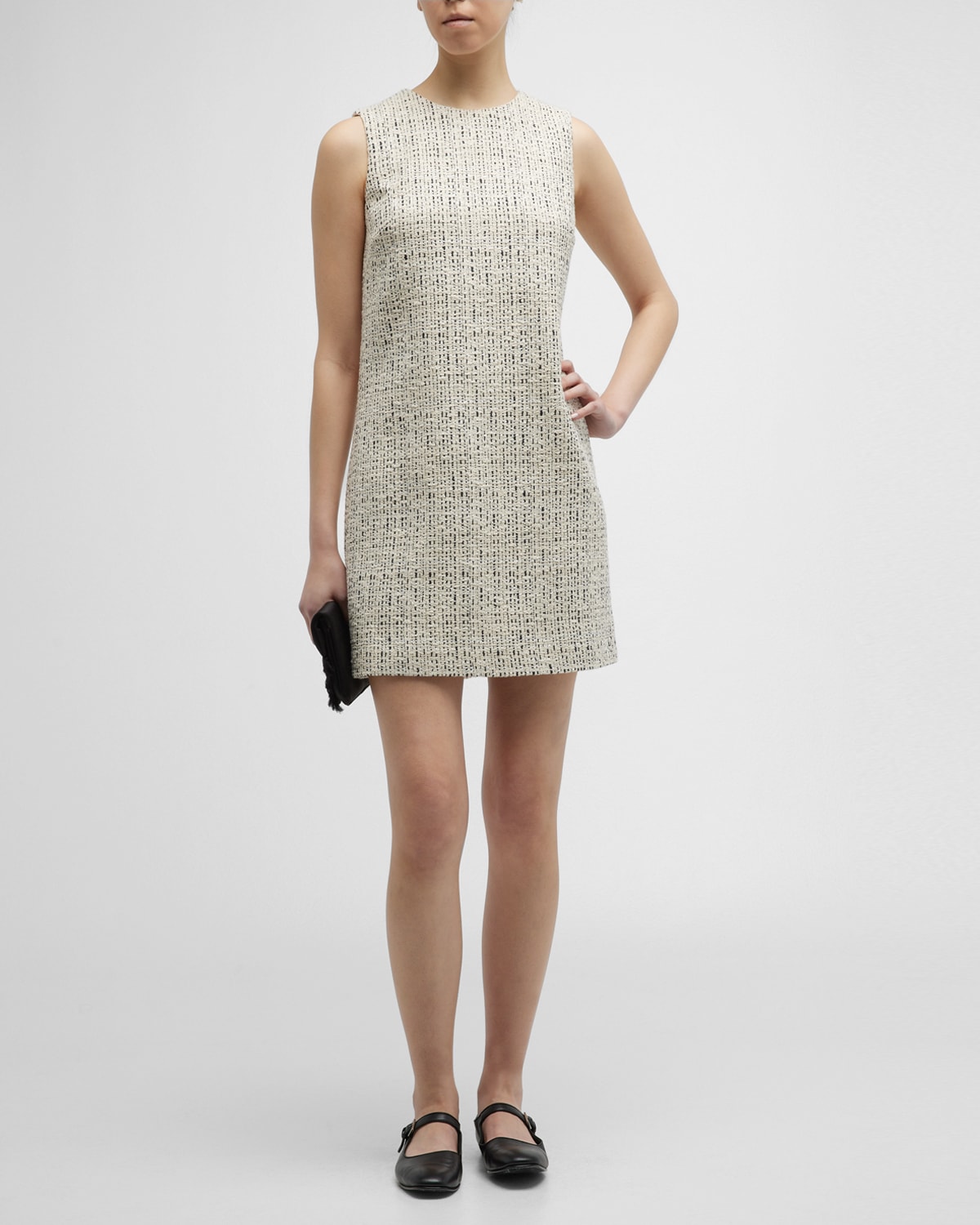 Staud Quant Back Tie-Bow Sleeveless Mini Shift Dress | Neiman Marcus