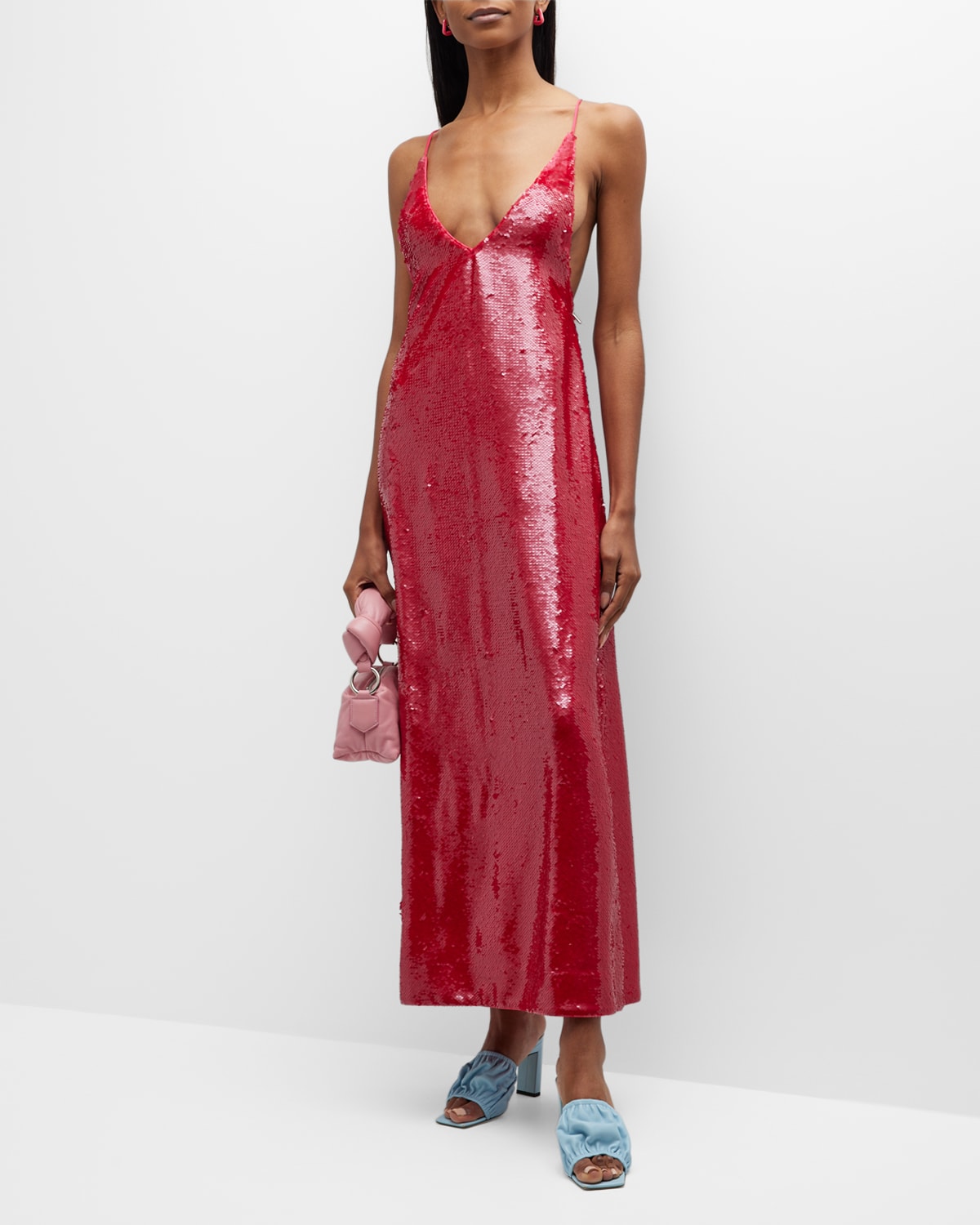 TOM FORD Strappy Open-Back Sheer Knit Maxi Dress | Neiman Marcus