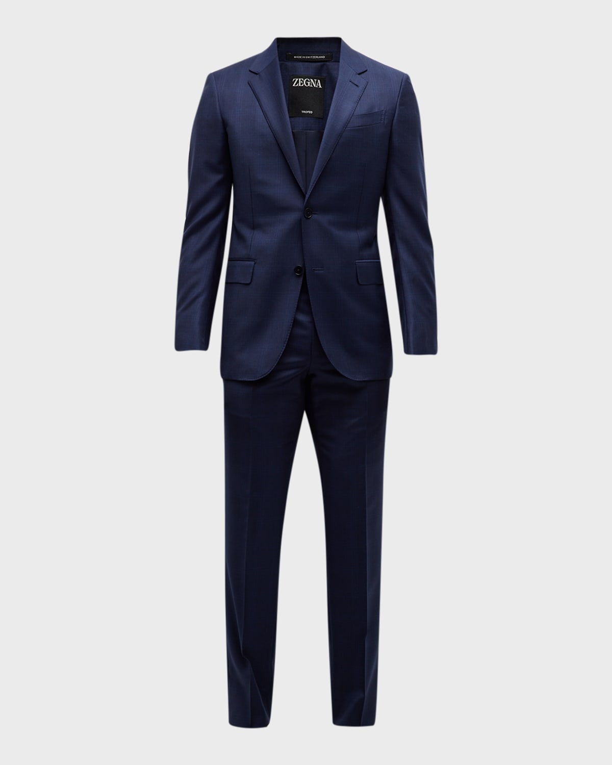 ZEGNA Men's Tonal Plaid Wool Suit | Neiman Marcus