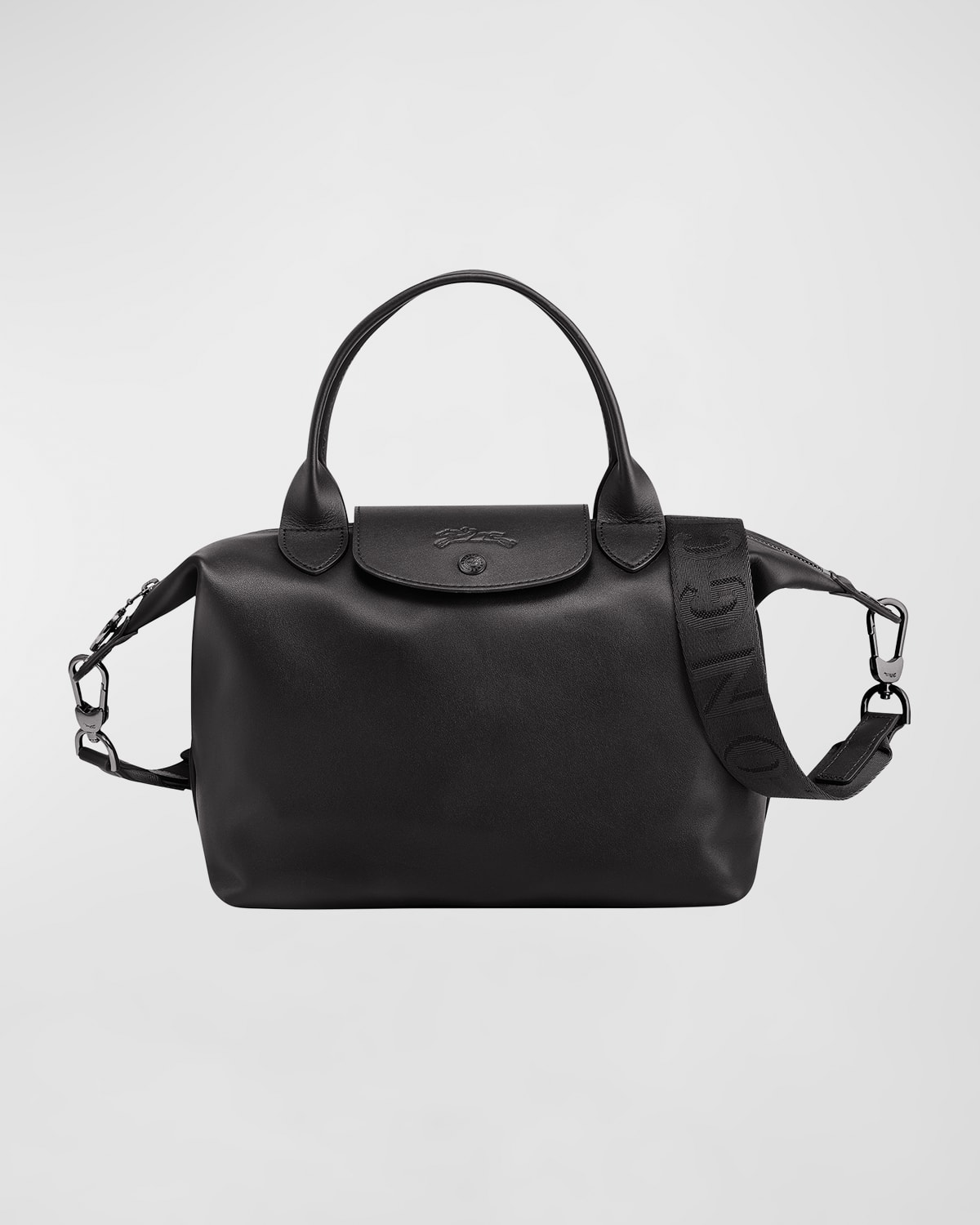 Longchamp Le Pliage Cuir Medium Shoulder Bag | Neiman Marcus