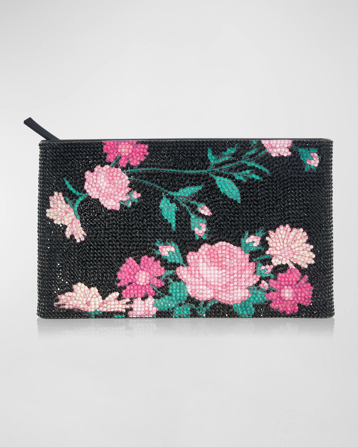 Judith Leiber Couture Rainbow Crystal Zip Pouch Clutch Bag | Neiman Marcus