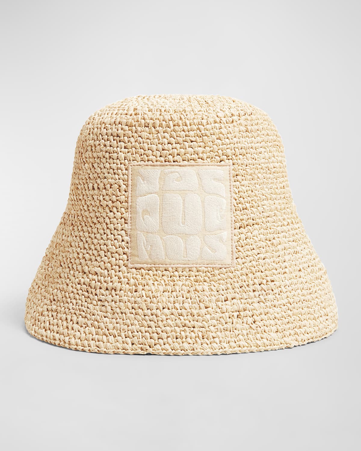 D'Estree Bob Color-Block Raffia Bucket Hat | Neiman Marcus